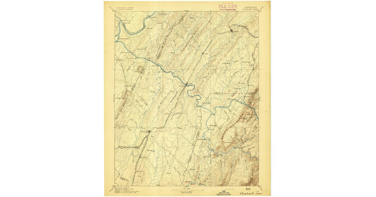 1895 Map of Cleveland, TN — High-Res | Pastmaps