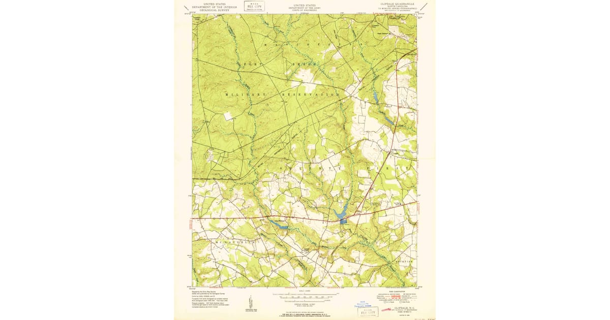 1950s Maps of Fort Liberty, NC | Pastmaps