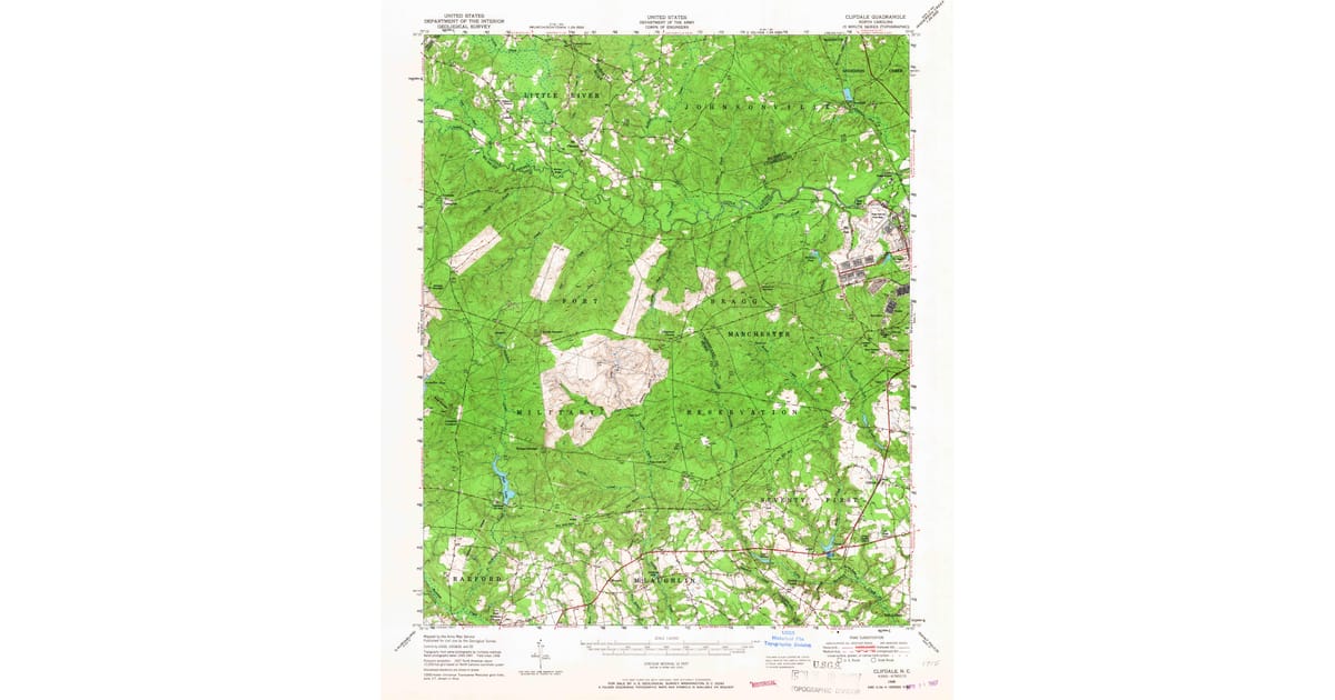 Old Maps of Campbells Crossroad, Fort Liberty for Genealogy | Pastmaps