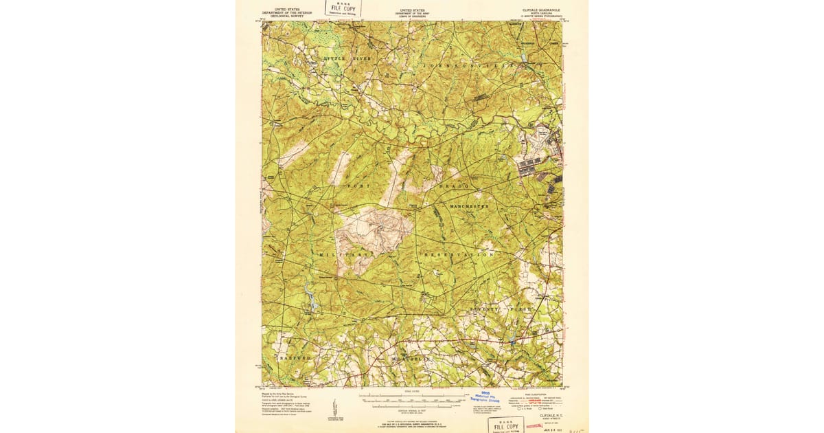 1950s Maps of Cherbourg, Fort Liberty | Pastmaps