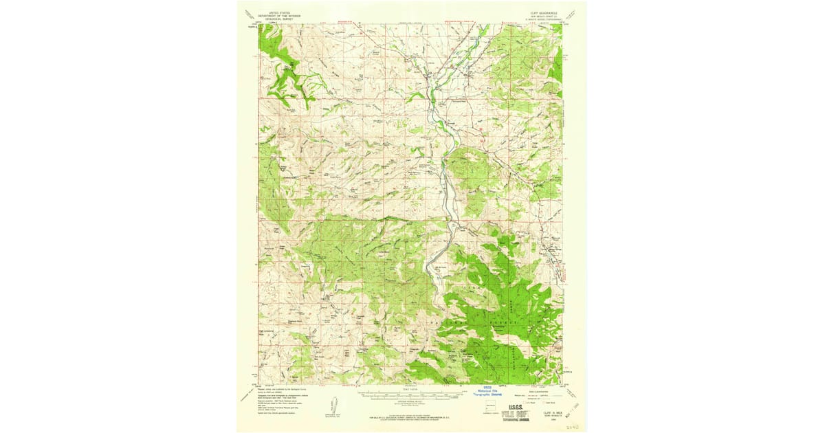 1959 Map of Cliff, NM — High-Res | Pastmaps