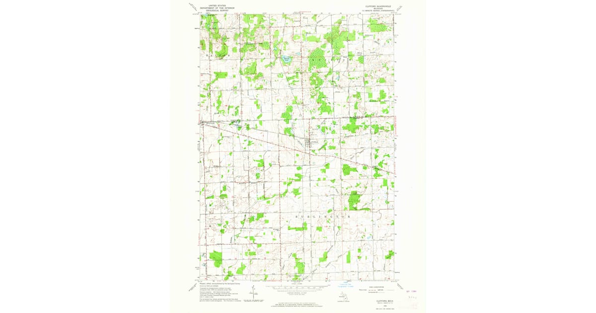 1963 Map of Clifford, MI — High-Res | Pastmaps