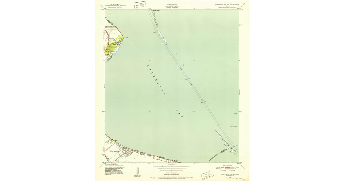 1943 Map of Clifton By The Sea, Chambers County, TX — High-Res | Pastmaps