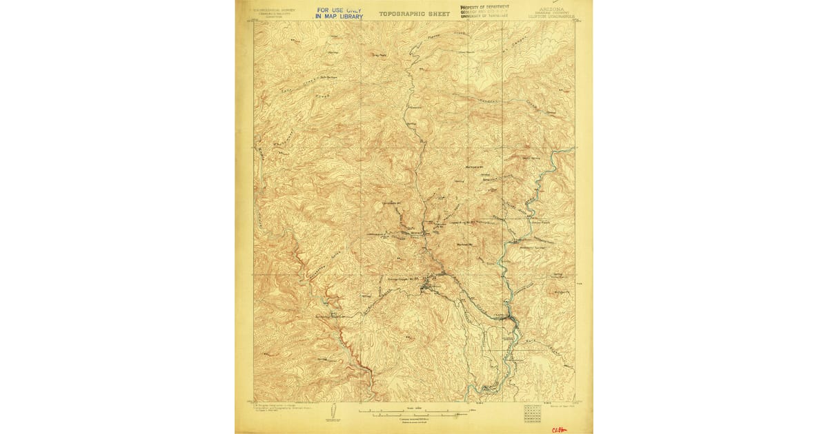 Old Maps of Greenlee County, AZ for Hiking & Exploration | Pastmaps