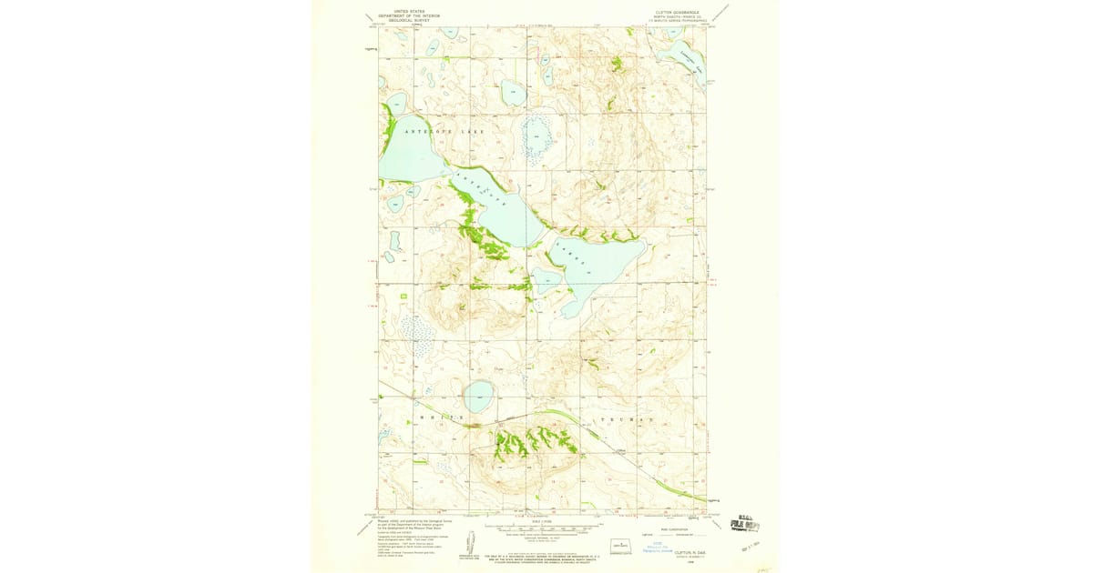 1958 Map of Clifton, Pierce County, ND — High-Res | Pastmaps