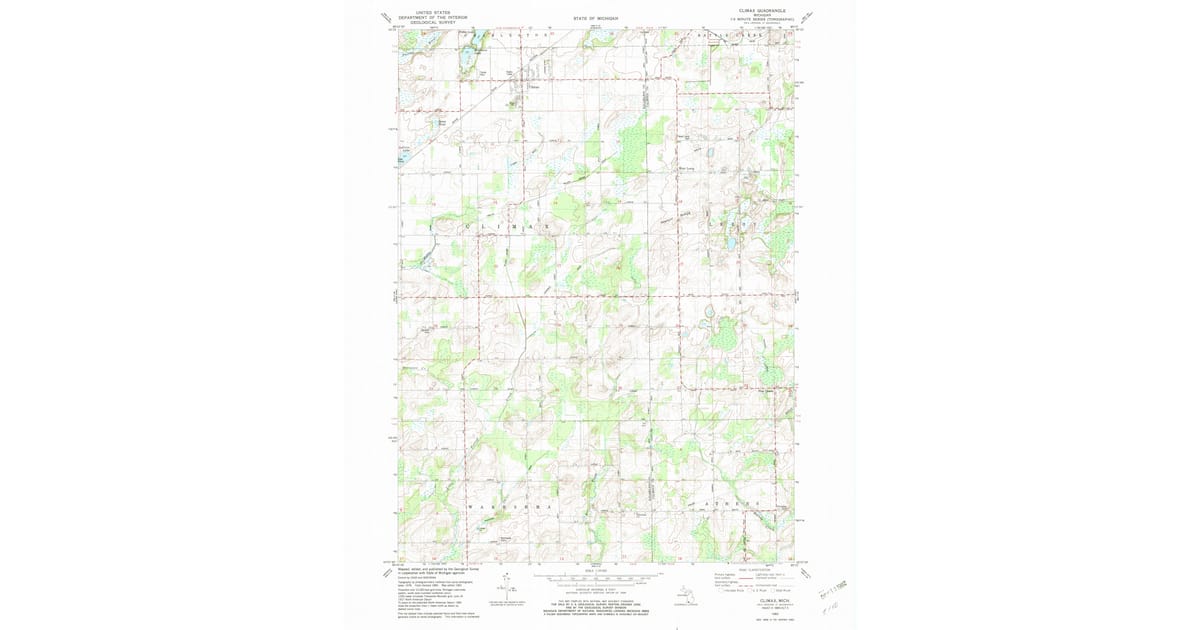 1982 Map of Climax, MI — High-Res | Pastmaps