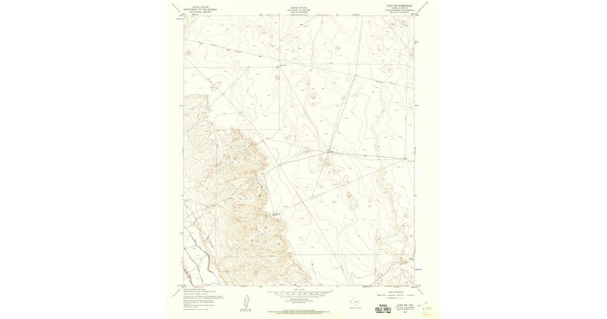 1955 Map of Clint NW, El Paso County, TX — High-Res | Pastmaps