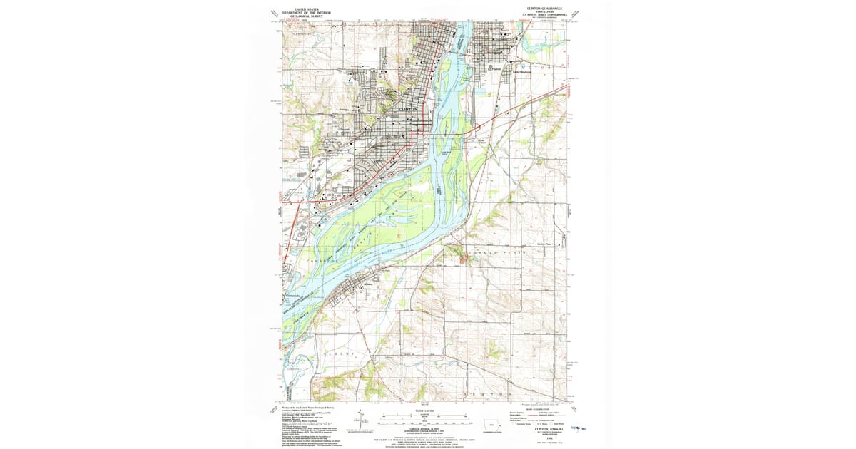 1991 Map of Clinton, IA — High-Res | Pastmaps
