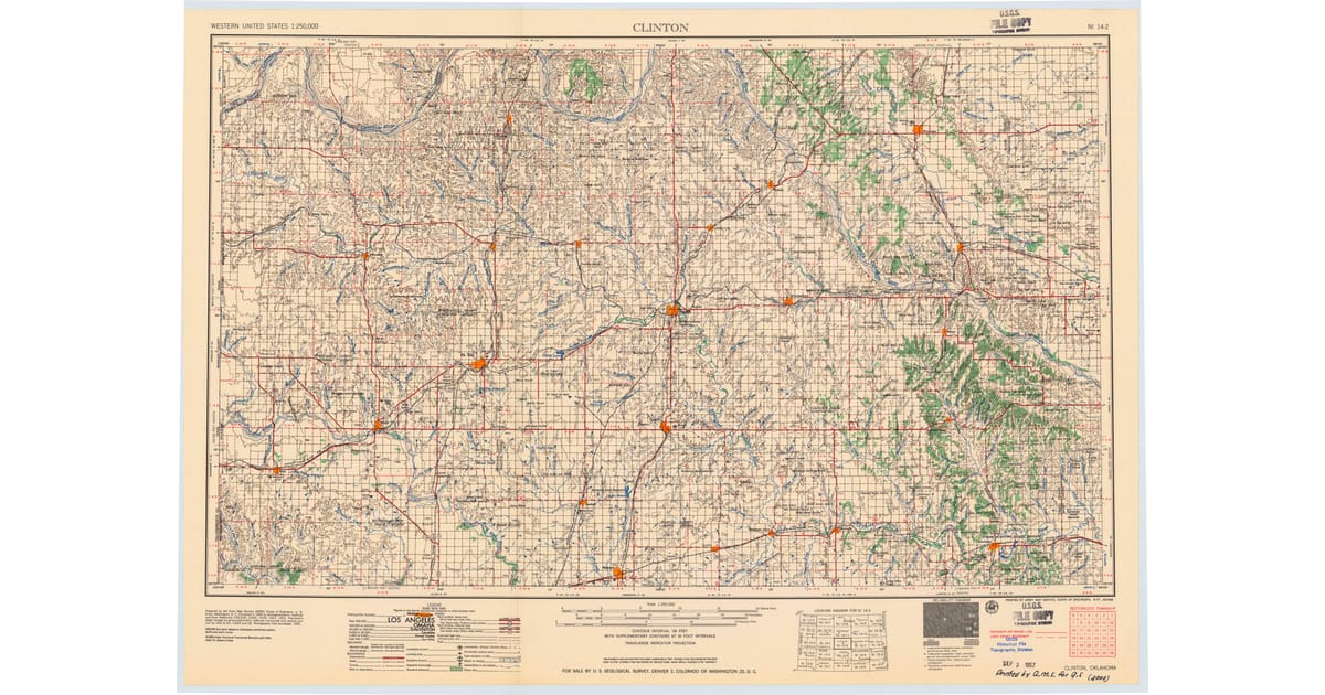 1957 Map of Clinton, OK — High-Res | Pastmaps