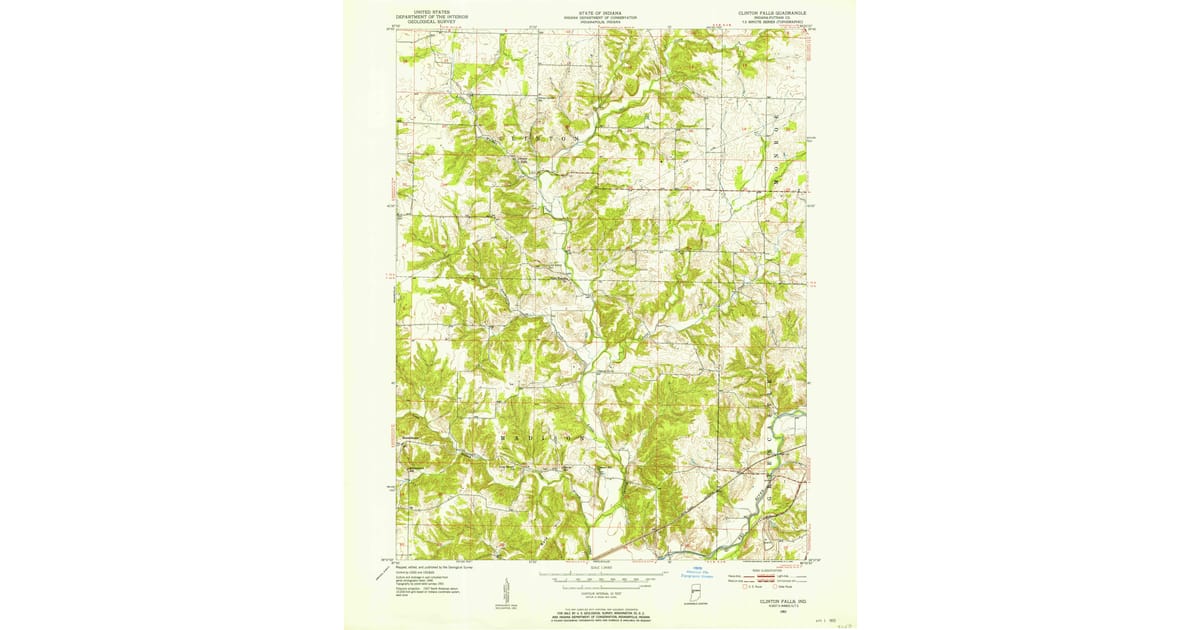 Old Maps of Clinton Falls, IN for Hiking & Exploration | Pastmaps