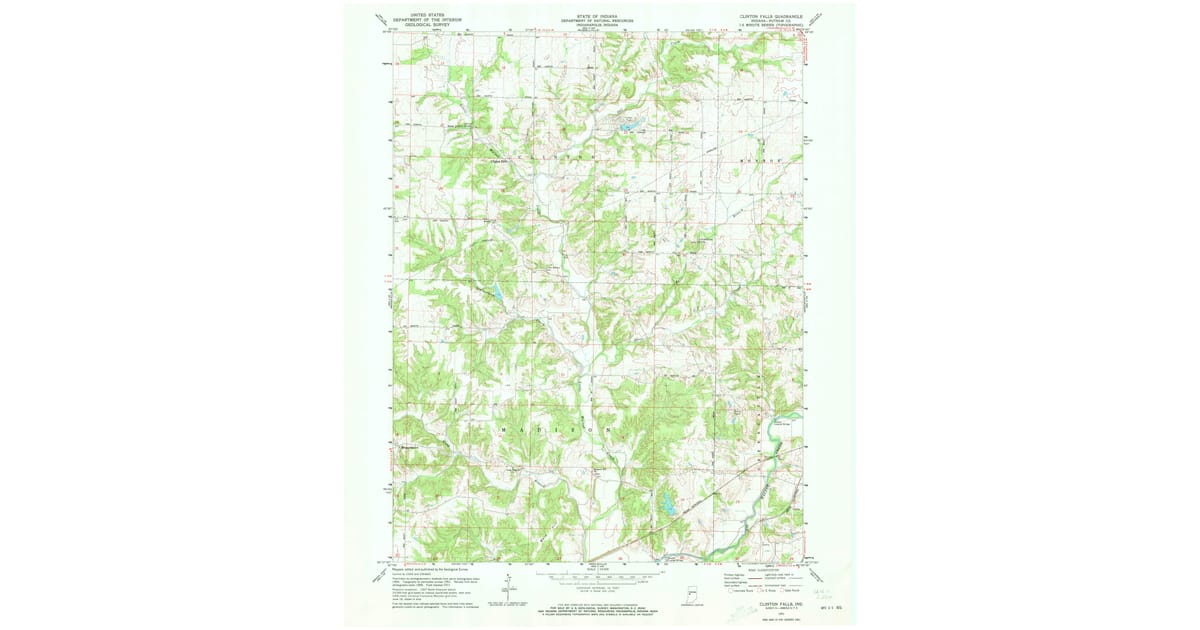 1971 Map of Clinton Falls, Putnam County, IN — High-Res | Pastmaps