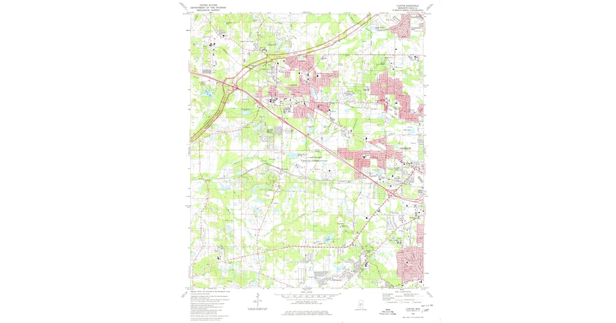 1980 Map of Clinton, MS — High-Res | Pastmaps