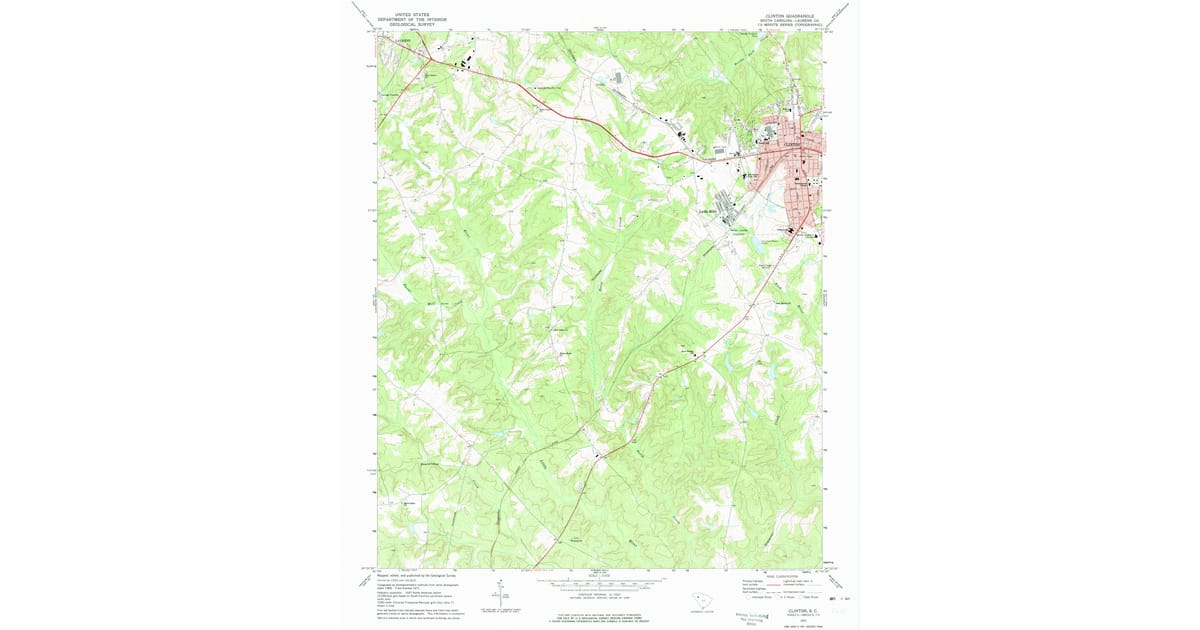 1971 Map of Clinton, SC — High-Res | Pastmaps