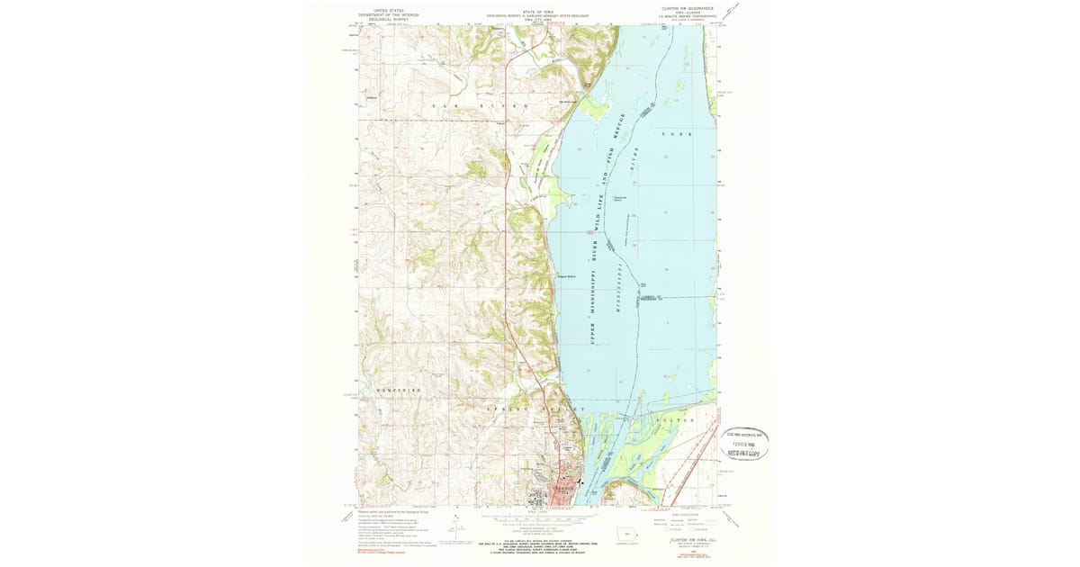 1967 Map of Clinton NW, Clinton County, IA — High-Res | Pastmaps