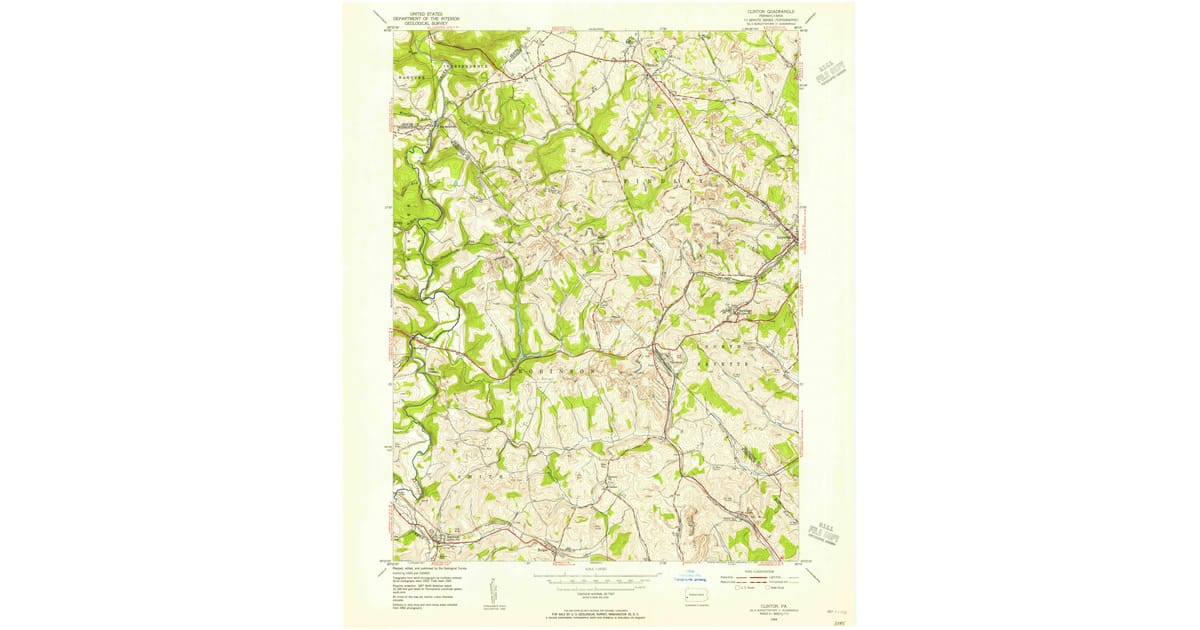 1954 Map of Clinton, PA — High-Res | Pastmaps
