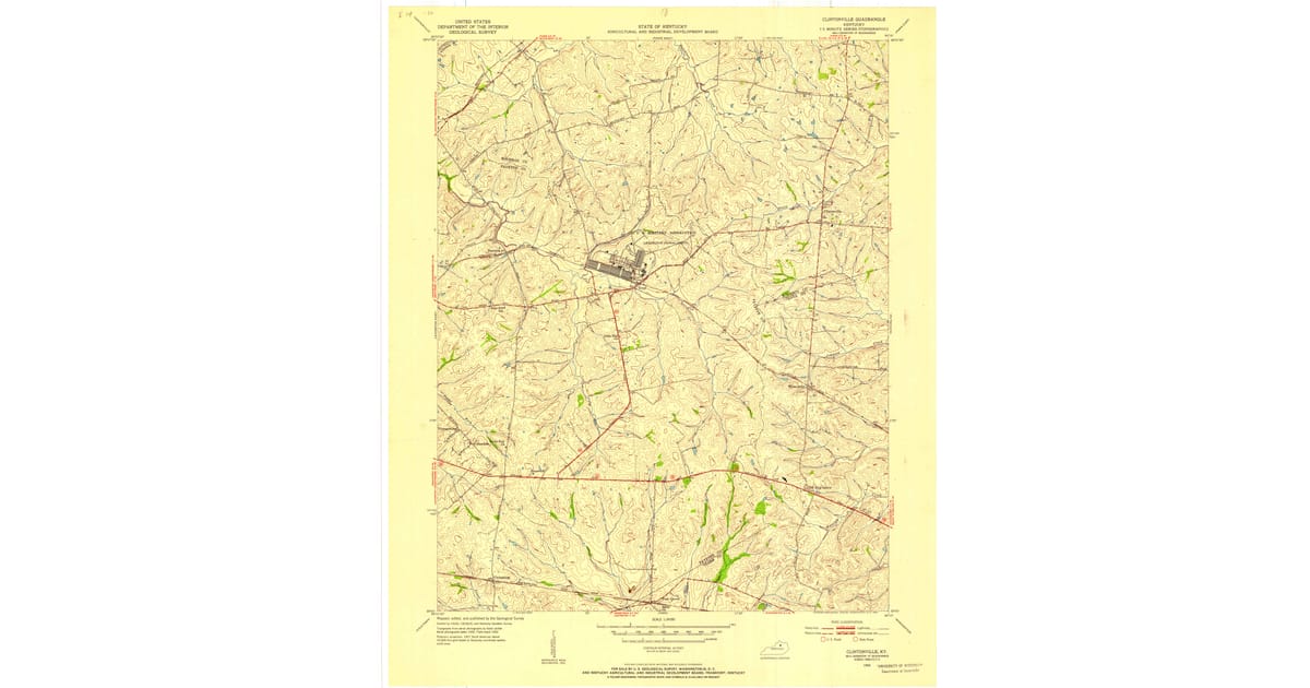 1952 Map of Clintonville, Fayette County, KY — High-Res | Pastmaps
