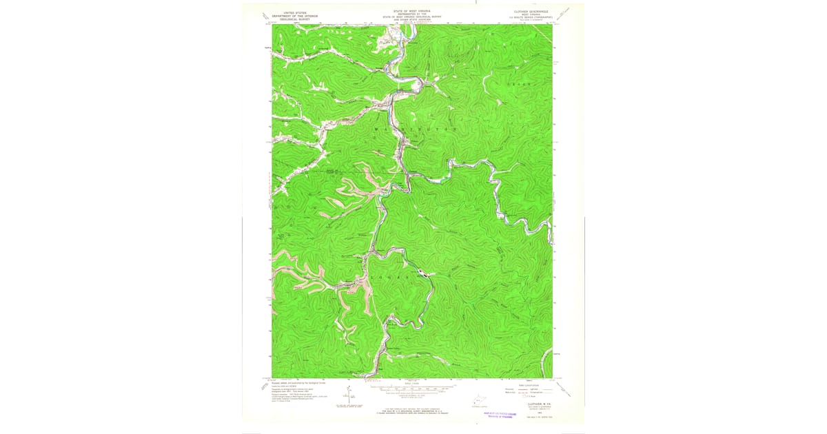 1963 Map of Clothier, Boone County, WV — High-Res | Pastmaps