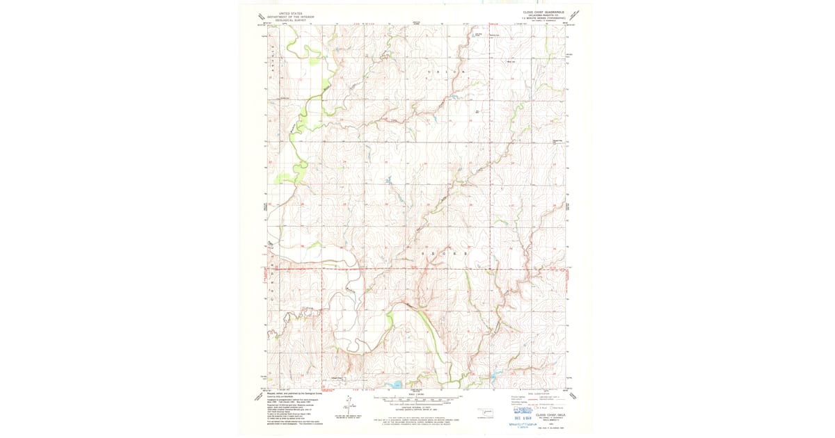 1983 Map of Cloud Chief, Washita County, OK — High-Res | Pastmaps