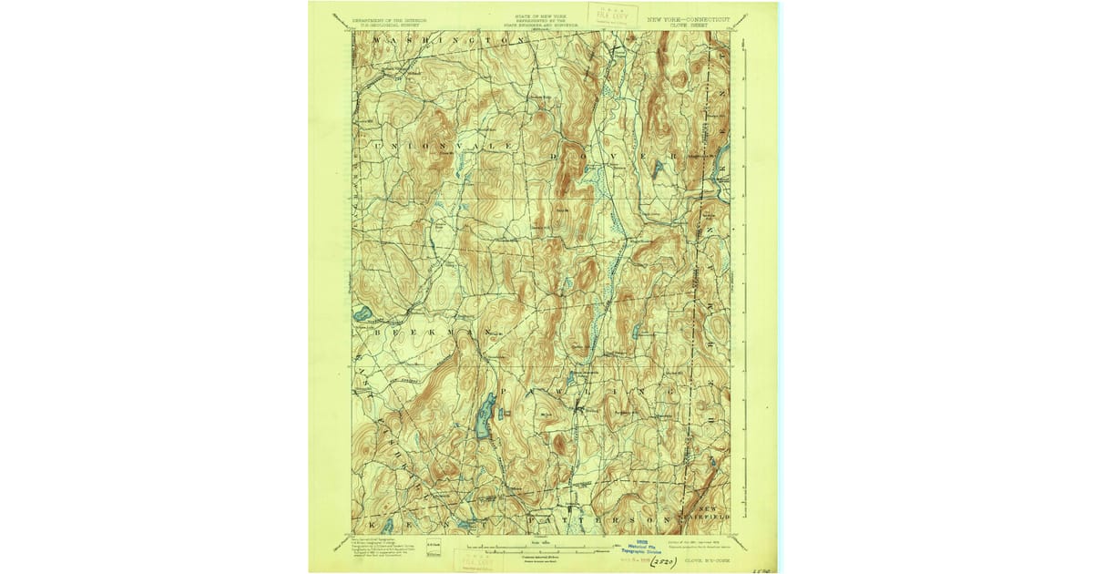 1901 Map of Clove, Dutchess County, NY — High-Res, 1925 Print | Pastmaps
