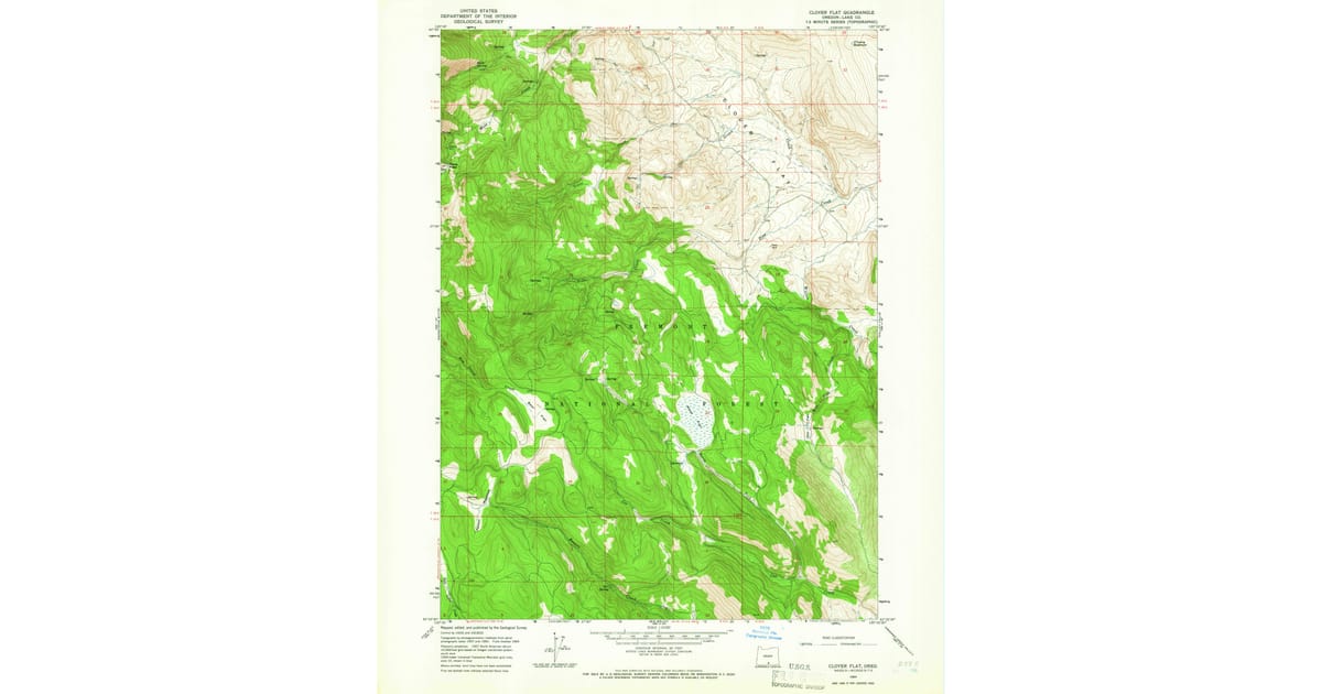1964 Map of Clover Flat, Lake County, OR — High-Res | Pastmaps