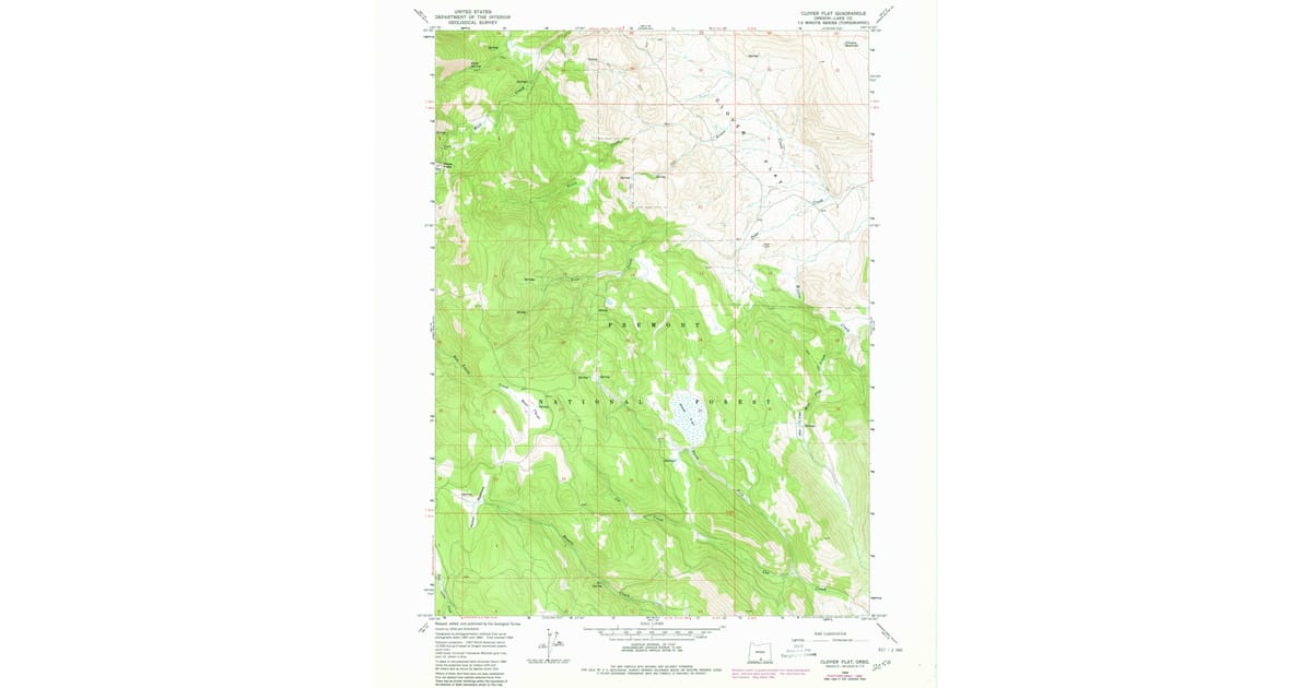 1980 Map of Clover Flat, Lake County, OR — High-Res | Pastmaps