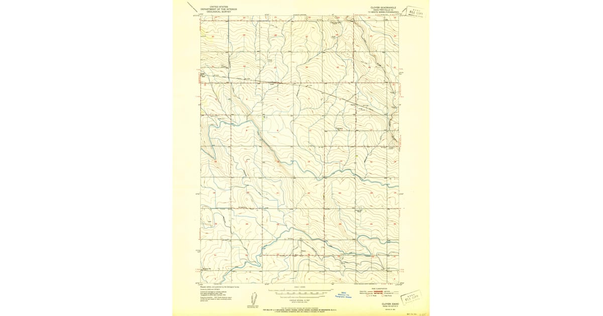 1951 Map of Clover, Twin Falls County, ID — High-Res | Pastmaps