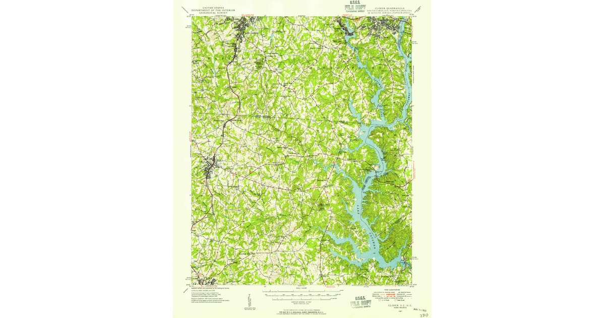 1947 Map of Clover, SC — High-Res | Pastmaps