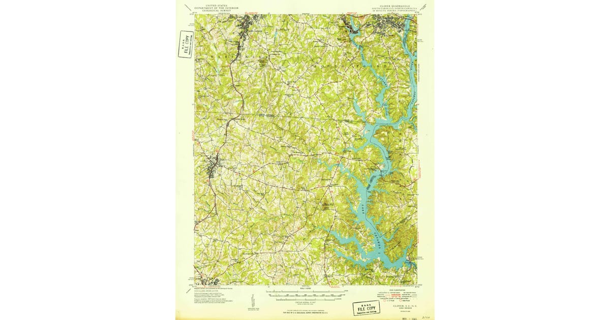 1949 Map of Clover, SC — High-Res | Pastmaps