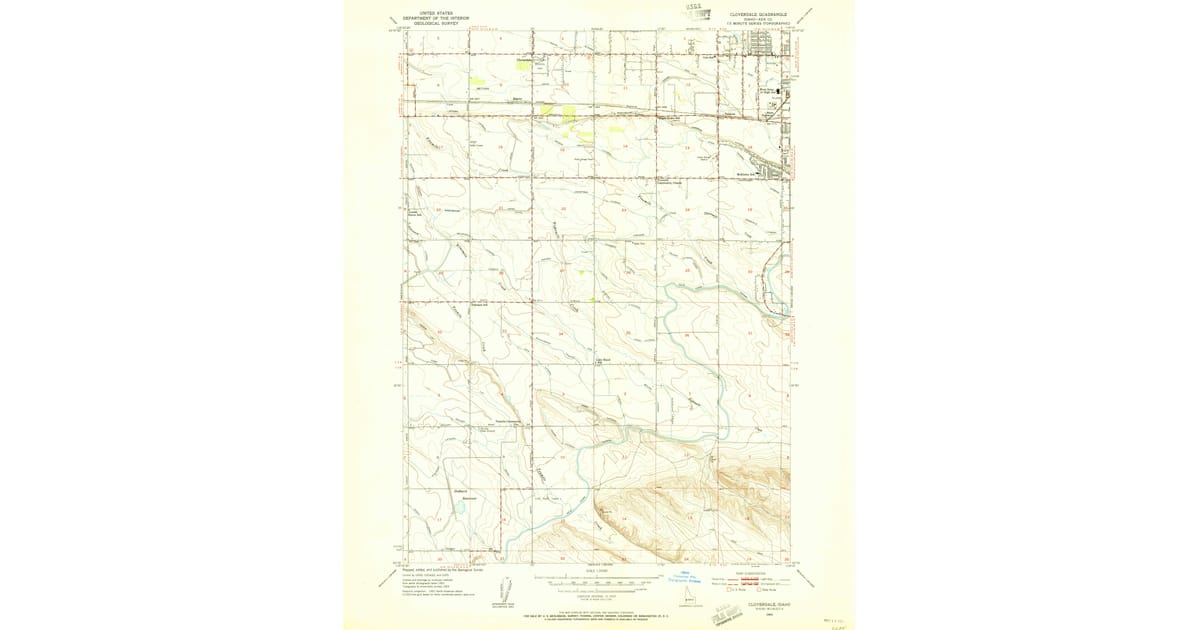 1953 Map of Cloverdale, Ada County, ID — High-Res | Pastmaps