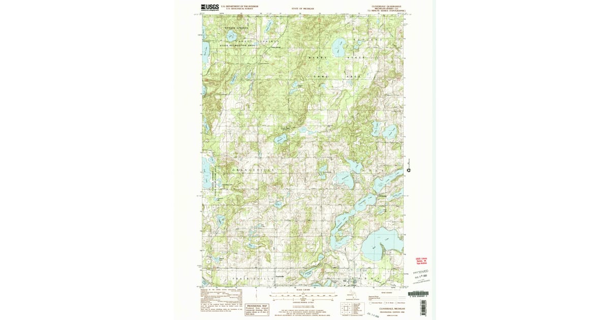 1982 Map of Cloverdale, Barry County, MI — High-Res | Pastmaps