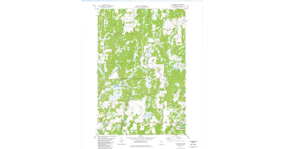 1981 Map of Cloverdale, Pine County, MN — High-Res | Pastmaps