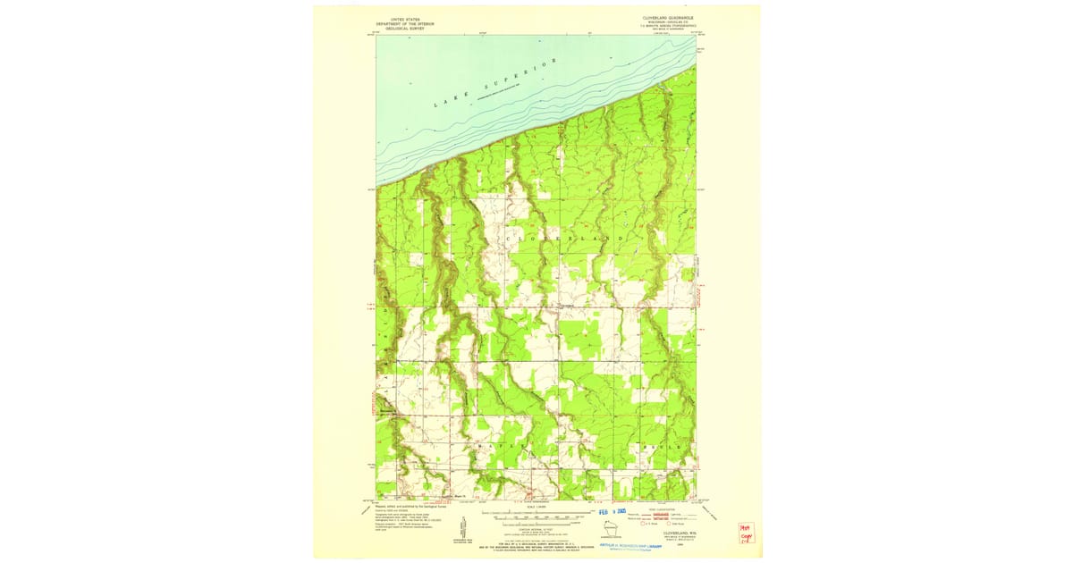 1954 Map of Cloverland, Douglas County, WI — High-Res | Pastmaps