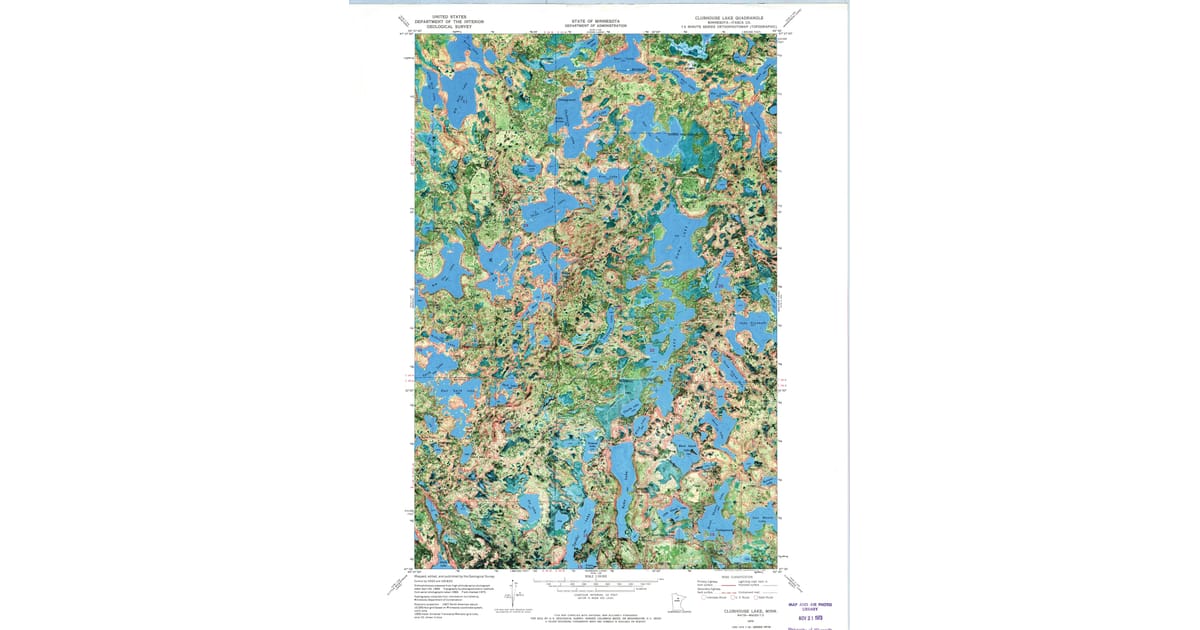 1970 Map of Clubhouse Lake, Itasca County, MN — High-Res | Pastmaps