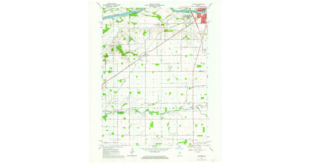 1962 Map of Clymers, Carroll County, IN — High-Res | Pastmaps