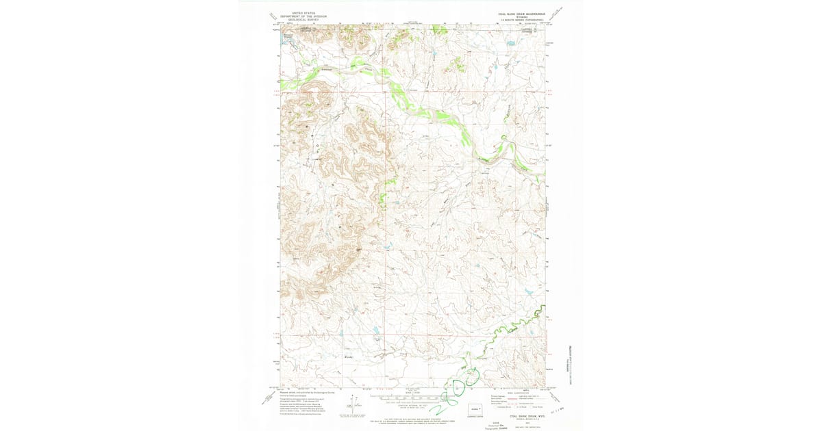 1971 Map of Coal Bank Draw, Converse County, WY — High-Res | Pastmaps