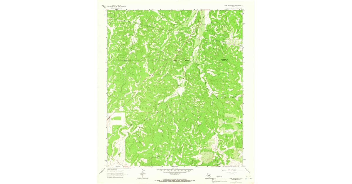 1963 Map of Coal Kiln Draw, Sutton County, TX — High-Res | Pastmaps
