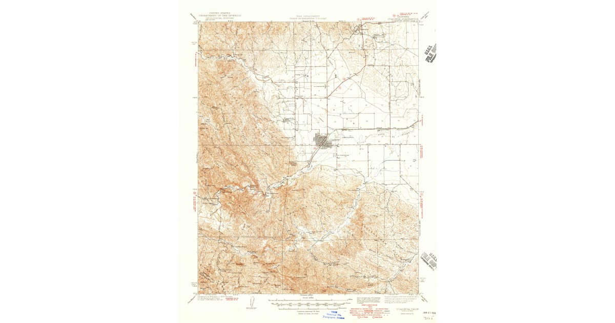 1944 Map of Coalinga, CA — High-Res, 1944 Print #3 | Pastmaps