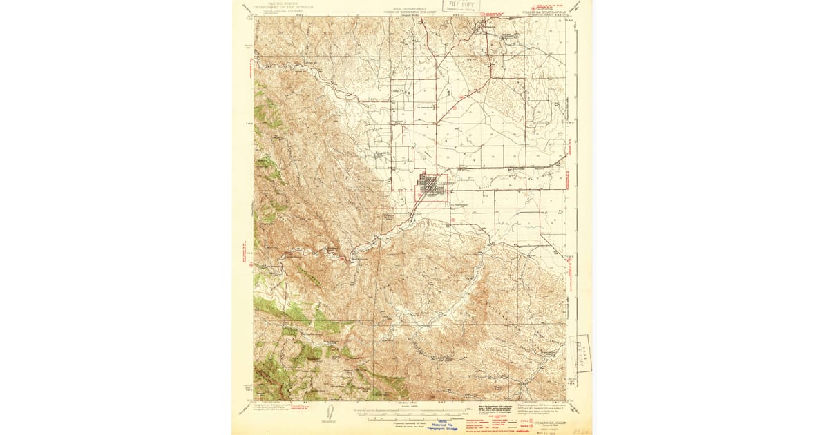1944 Map of Coalinga, CA — High-Res | Pastmaps