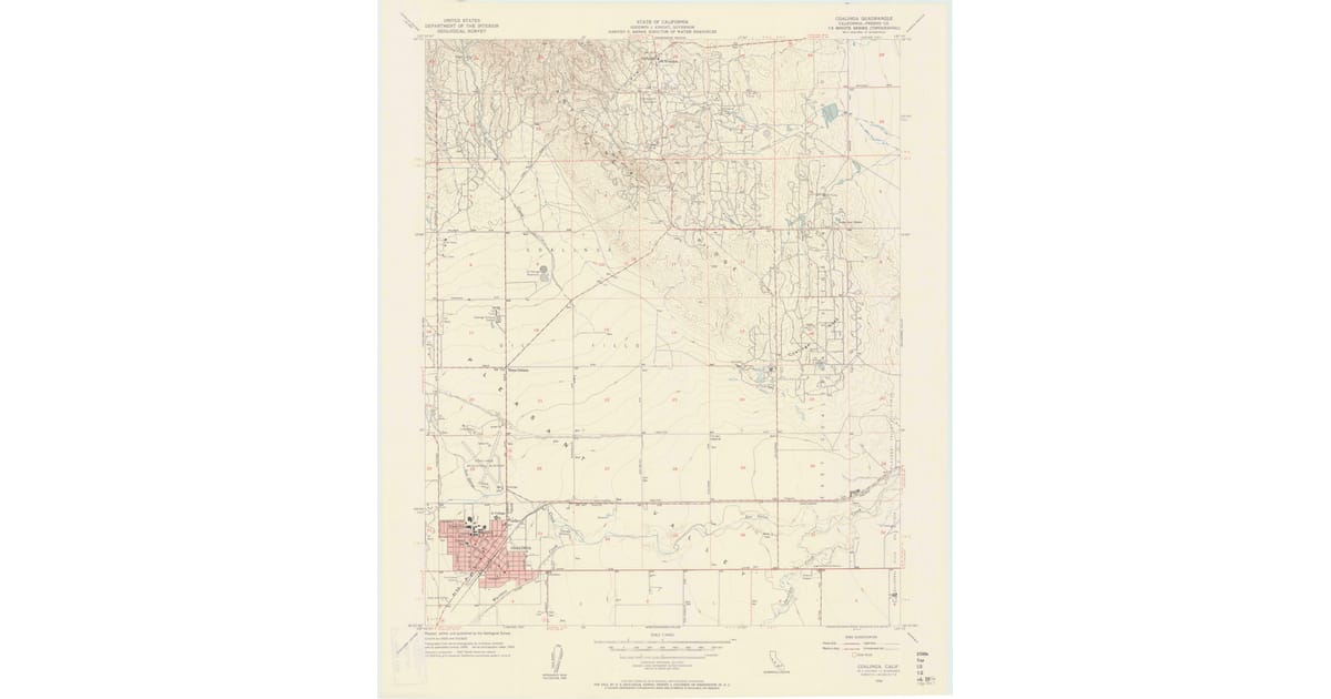 1956 Map of Coalinga, CA — High-Res | Pastmaps