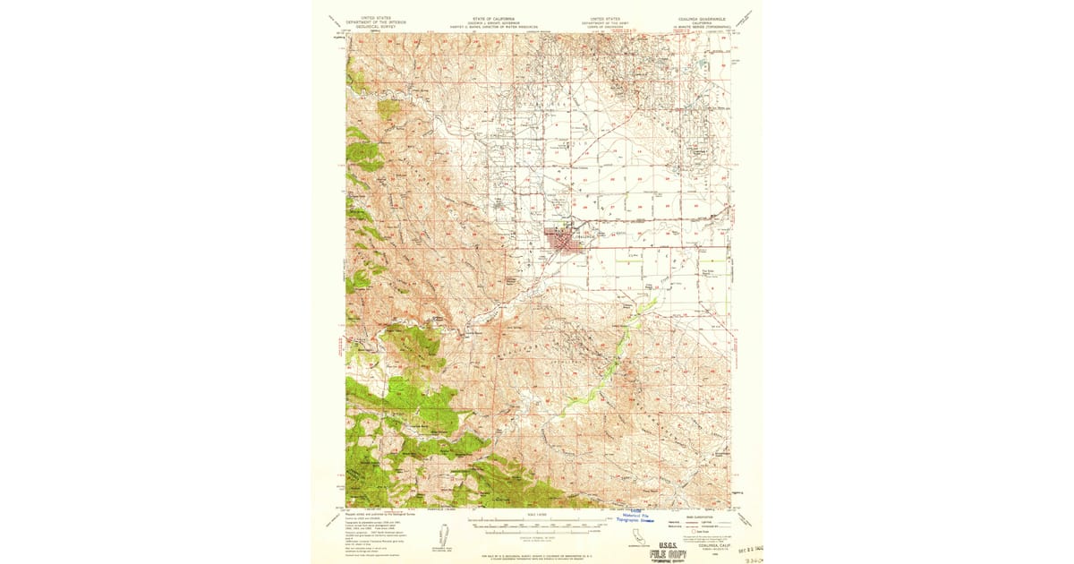 1956 Map of Coalinga, CA — High-Res | Pastmaps
