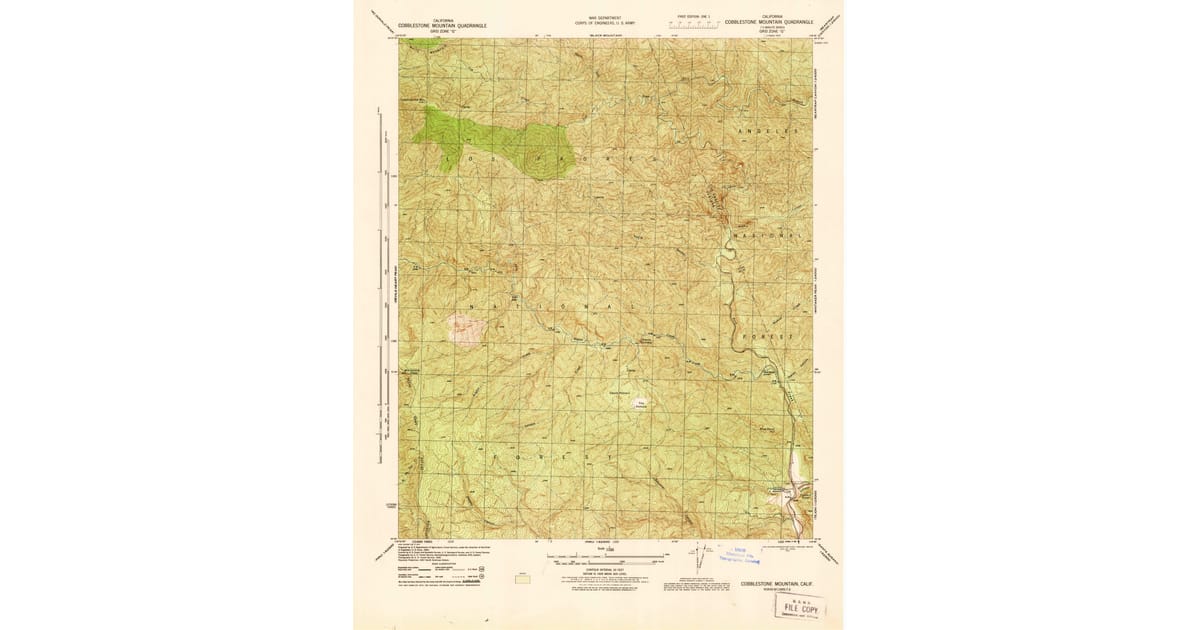 1944 Map of Cobblestone Mountain, Ventura County, CA — High-Res | Pastmaps