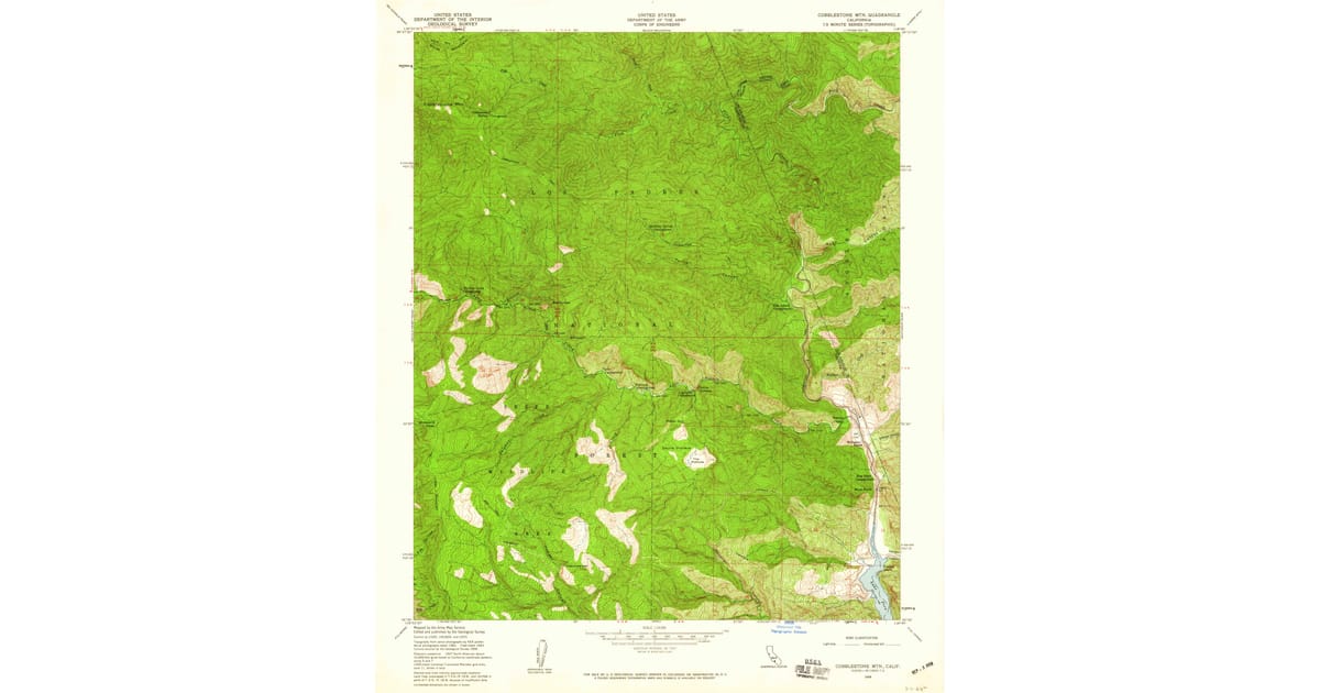 1958 Map of Cobblestone Mtn, Ventura County, CA — High-Res | Pastmaps