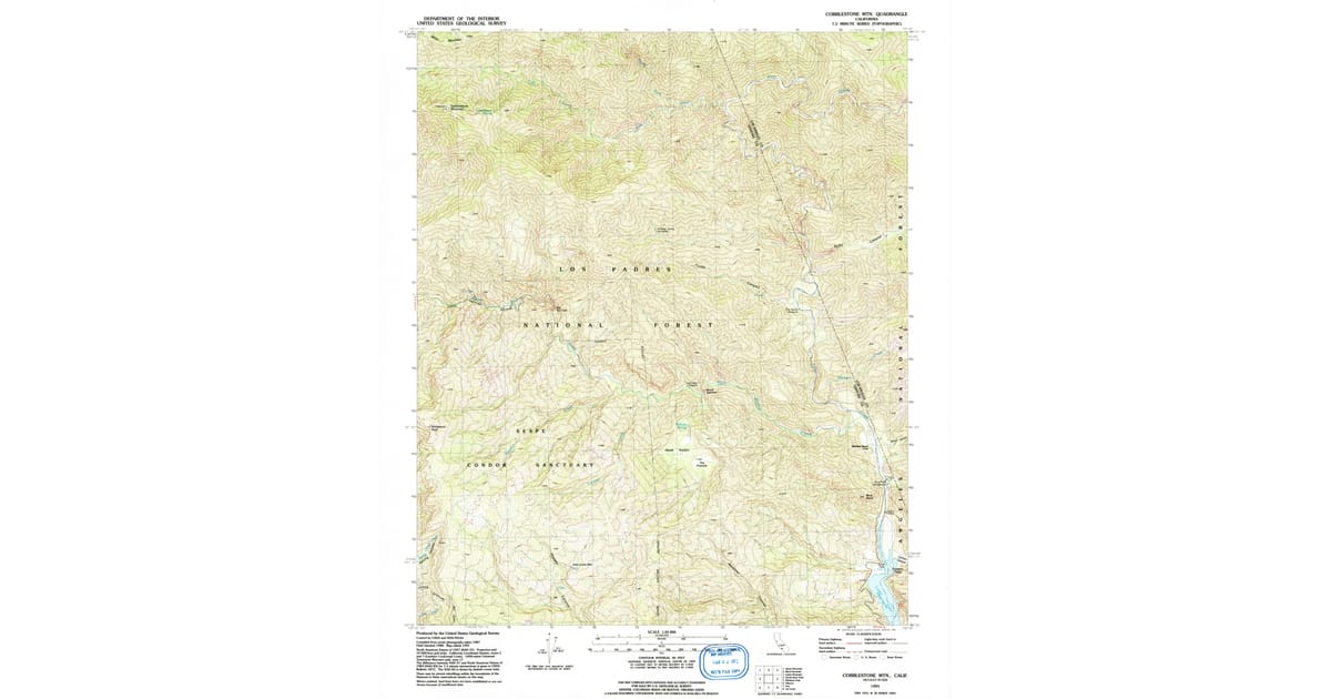 1991 Map of Cobblestone Mtn, Ventura County, CA — High-Res | Pastmaps