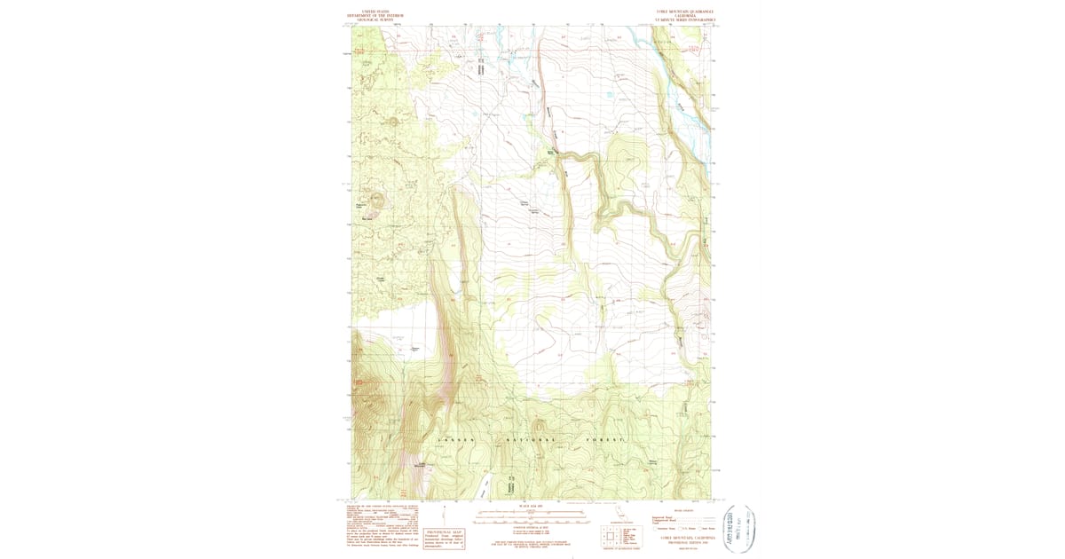 1990 Map of Coble Mountain, Lassen County, CA — High-Res | Pastmaps