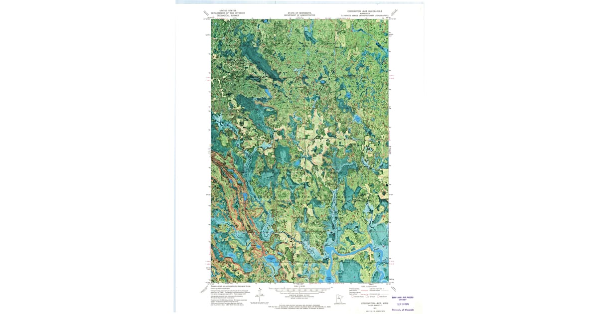 1971 Map of Coddington Lake, Itasca County, MN — High-Res | Pastmaps