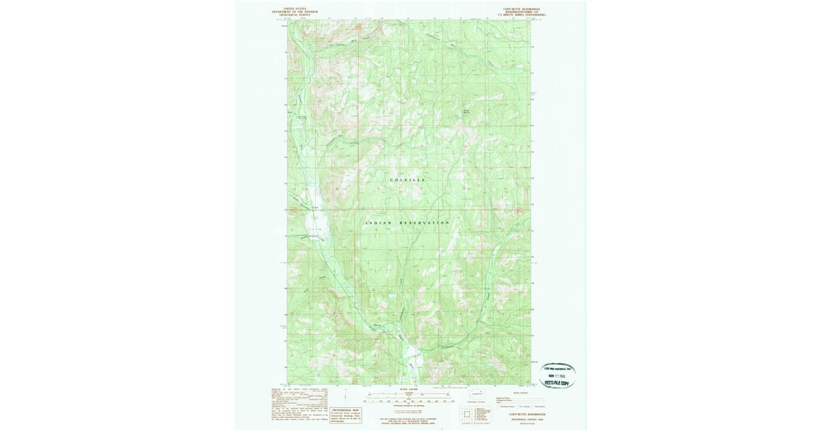 1989 Map of Cody Butte, Ferry County, WA — High-Res | Pastmaps