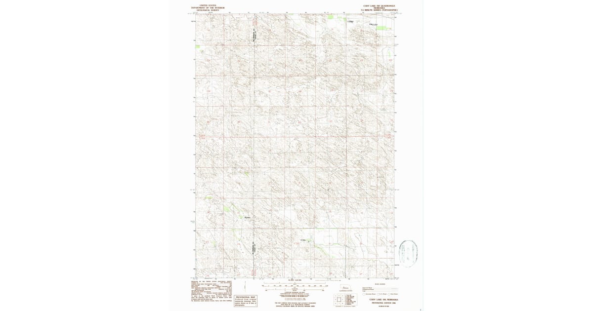 1986 Map of Cody Lake SW, Logan County, NE — High-Res | Pastmaps