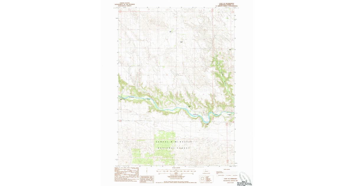 1985 Map of Cody SE, Cherry County, NE — High-Res | Pastmaps