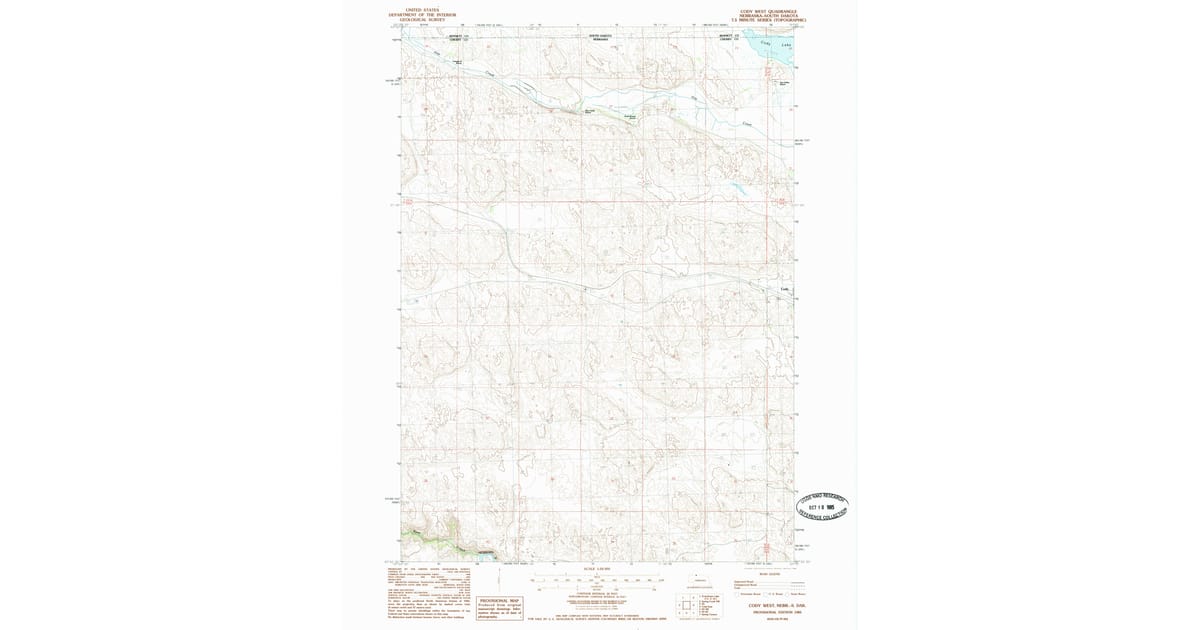 1985 Map of Cody West, Cherry County, NE — High-Res | Pastmaps