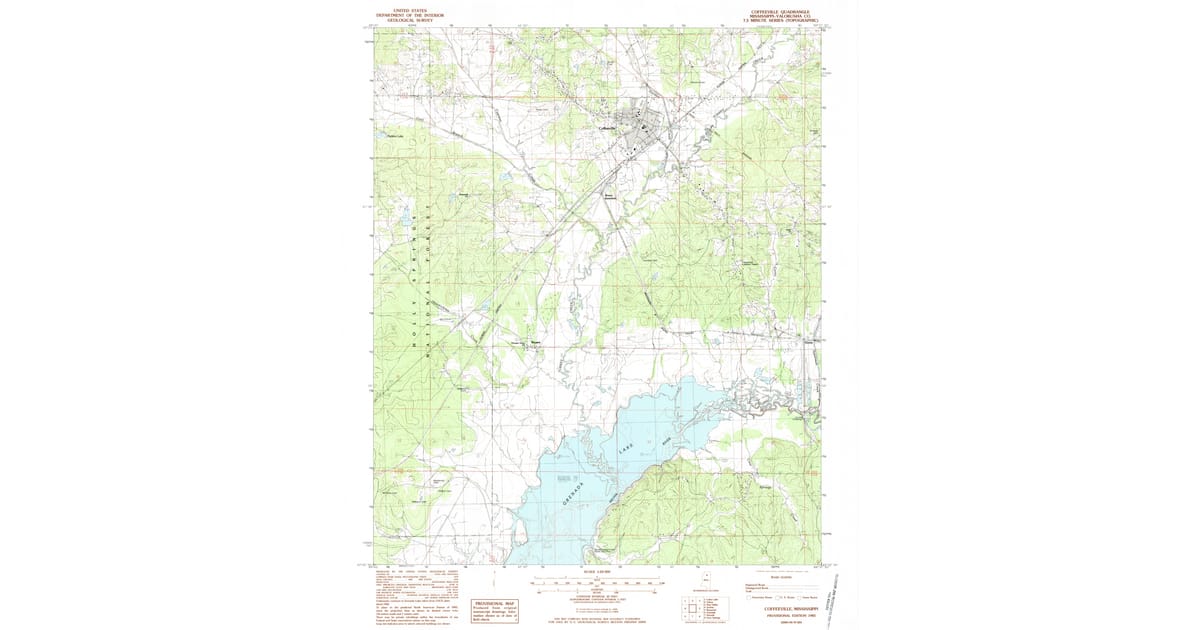 1983 Map of Coffeeville, MS — High-Res | Pastmaps